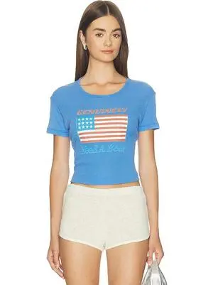 THE LAUNDRY ROOM Graphic Cropped Baby Tee - Vintage Blue