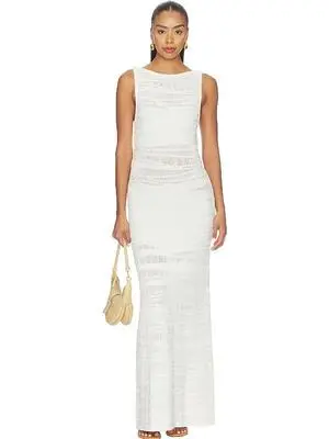 SEVEN WONDERS Wrenley Open Back Knit Maxi Dress - White