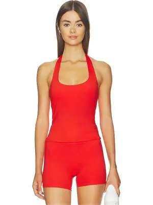 WELLBEING + BEINGWELL Flowwell Zoya Halter Tank - Red