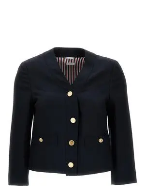 Thom Browne V-neck Cardigan Jacket - Blu