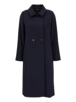 Max Mara Wool Robe Coat - Blu