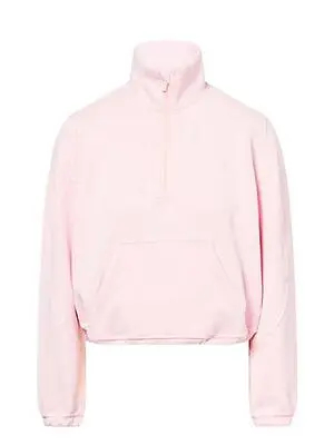 Lululemon Brushed Softstreme Half-zip Cropped Sweatshirt - Pink Pearl