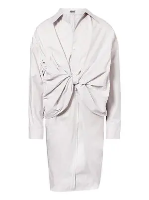 Issey Miyake Twisted Drape Cotton-blend Shirt - Grey