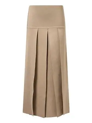 Alaïa Pleated Midi Skirt - Mastic