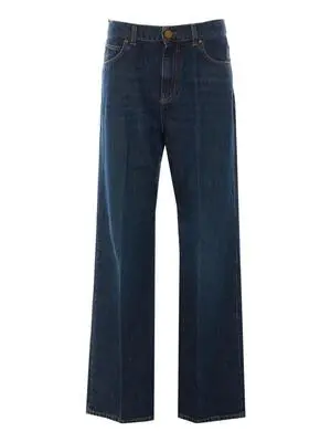 Pinko Pressed-crease Wide-leg Jeans - Black