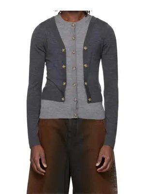 EGONLAB Layered Wool Cardigan - Black