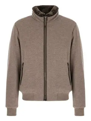 MOORER Long Sleeve Zip Up Casual Jacket - Gray