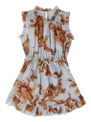 Zimmermann Sleeveless Ruffled Printed Dress - Gray