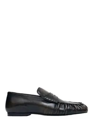 ALOHAS Aven Vintage Effect Leather Loafers - Brown