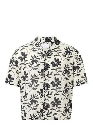 MKI MIYUKI ZOKU Vacation Floral-print Linen-blend Shirt - Raw