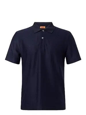 Missoni Zig-zag Short-sleeve Cotton Polo Shirt - Blue