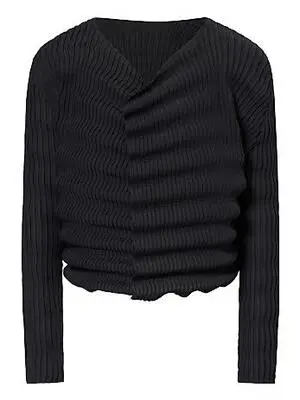 Issey Miyake Pleats Knit Cardigan - Black