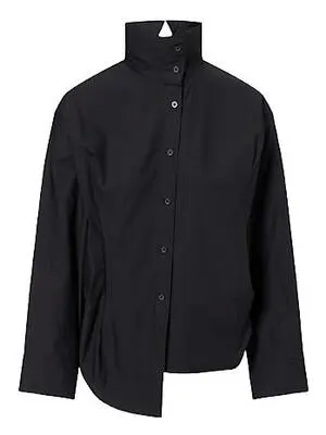 Issey Miyake Twisted Drape Cotton-blend Shirt - Black