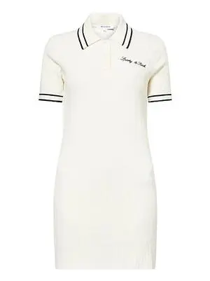 SPORTY & RICH Logo Knit Mini Dress - Ecru/navy