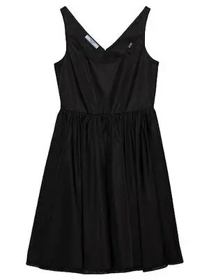 Prada Re-nylon Scoop Neck Mini Dress - Black