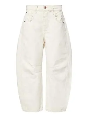 Free People Barrel Leg Jeans - Milk