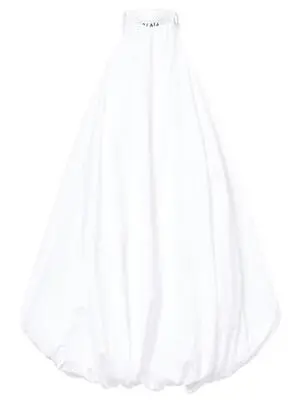 Alaïa Balloon High-neck Cotton Mini Dress - Blanc
