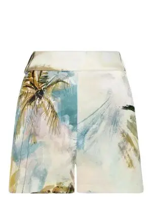 Oscar De La Renta Dominican Landscape High-waisted Shorts - Neutrals