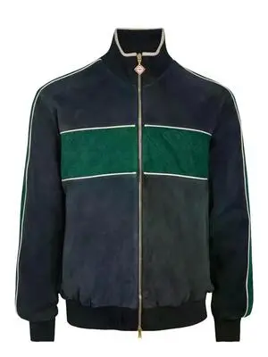 Casablanca Panelled Logo-embossed Jacket - Blue
