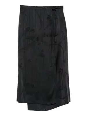 FORTE_FORTE Floral Jacquard Wrap Midi Skirt - Blue
