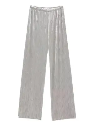 FORTE_FORTE Wide Leg Plissé Effect Trousers - Grey