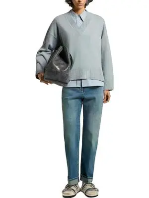 Peserico Straight-leg Turned-up Jeans - Blue