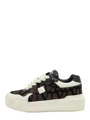 Valentino Garavani One Stud Toile Iconographe Sneakers - Brown