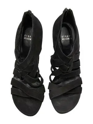 STUART WEITZMAN Suede Strappy High Heel Sandals - Black