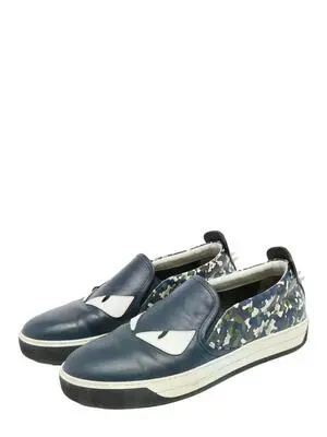 Fendi Monster Eyes Embellished Slip-on Sneakers - Blue