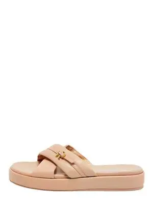 GIANVITO ROSSI Alima Crossover Strap Slides - Pink