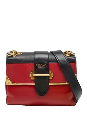 Prada Cahier Leather Crossbody Bag - Red