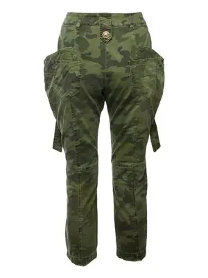 Balmain Camouflage Biker Cargo Pants - Green