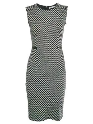 Max Mara Sleeveless Geometric Sheath Dress - Black