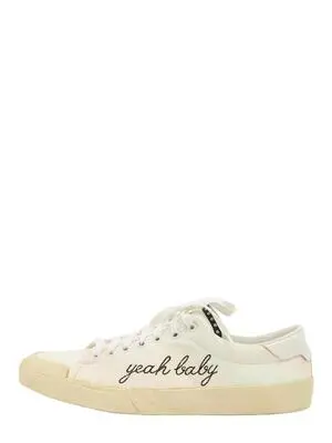 Saint Laurent Court Classic Embroidered Sneakers - Neutrals