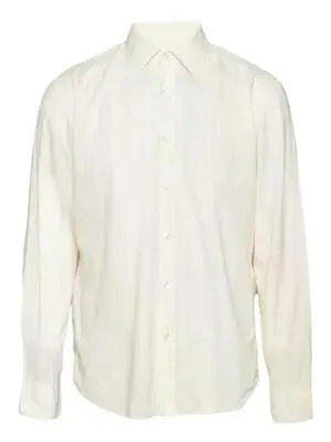 BOSS Striped Long-sleeve Button-down Cotton Shirt - Orange
