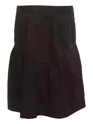 Burberry Pleated Midi Skirt - Black