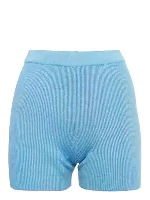 Jacquemus Ribbed Knit High-waisted Shorts - Blue