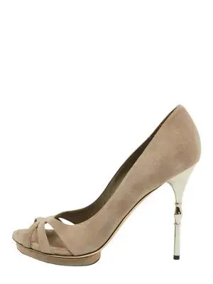 Gucci Bamboo Heel Open-toe Pumps - Neutrals