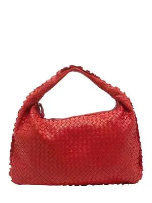BOTTEGA VENETA Bottega Veneta Red Leather Ruffle Tote Bag