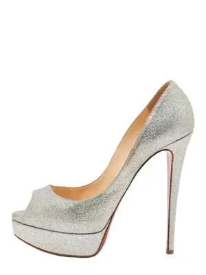 CHRISTIAN LOUBOUTIN Very Privé Peep-toe Pumps - Silver
