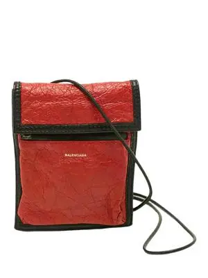 Balenciaga Explorer Leather Crossbody Bag - Red