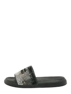 Alexander McQueen Crystal-embellished Slides - Black