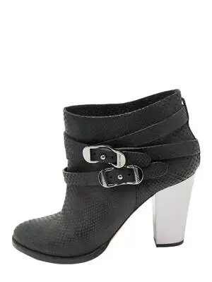 JIMMY CHOO Marlin Python-embossed Ankle Boots - Black