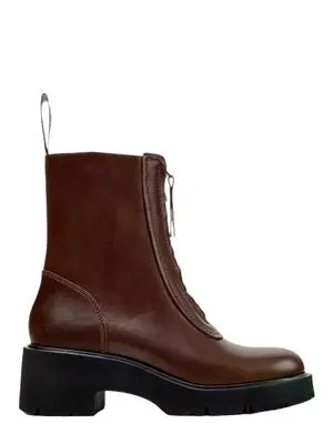 Camper Milah Zip-front Ankle Boots - Brown