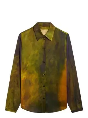 Momoni Meudon Shirt With Mother-of-pearl Buttons - Green