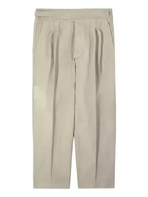 Patrizia Pepe Tailored Pleated Cotton Pants - Neutrals