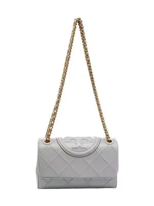 Tory Burch Tory Burch Small Fleming Quilted Shoulder Bag Grey