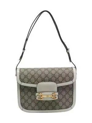 Gucci 1955 Horsebit Gg Supreme Shoulder Bag - Neutrals