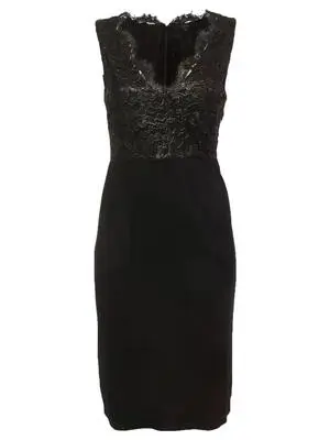 Gucci Lace-panel Jersey Mini Dress - Black