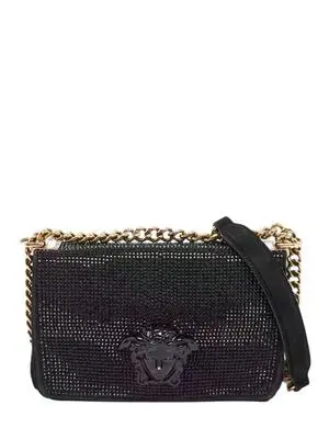 Versace Sultan Medusa Embellished Shoulder Bag - Black
